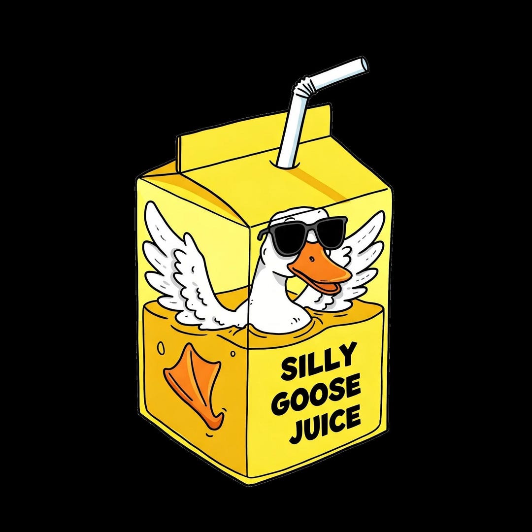 Silly Goose Juice Sticker, Waterproof Vinyl Decal - Etsy