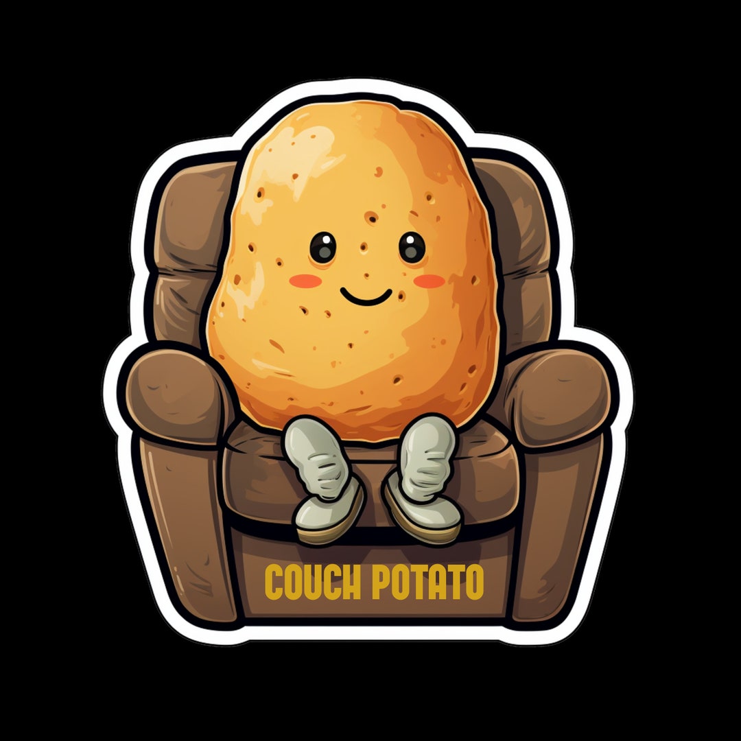 Couch Potato, Funny Sticker for Laptop, Water Bottle, Hydroflask, Desk ...