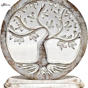 Wooden Carved Handmade Engraved Table Decor Tree of Life Table ...