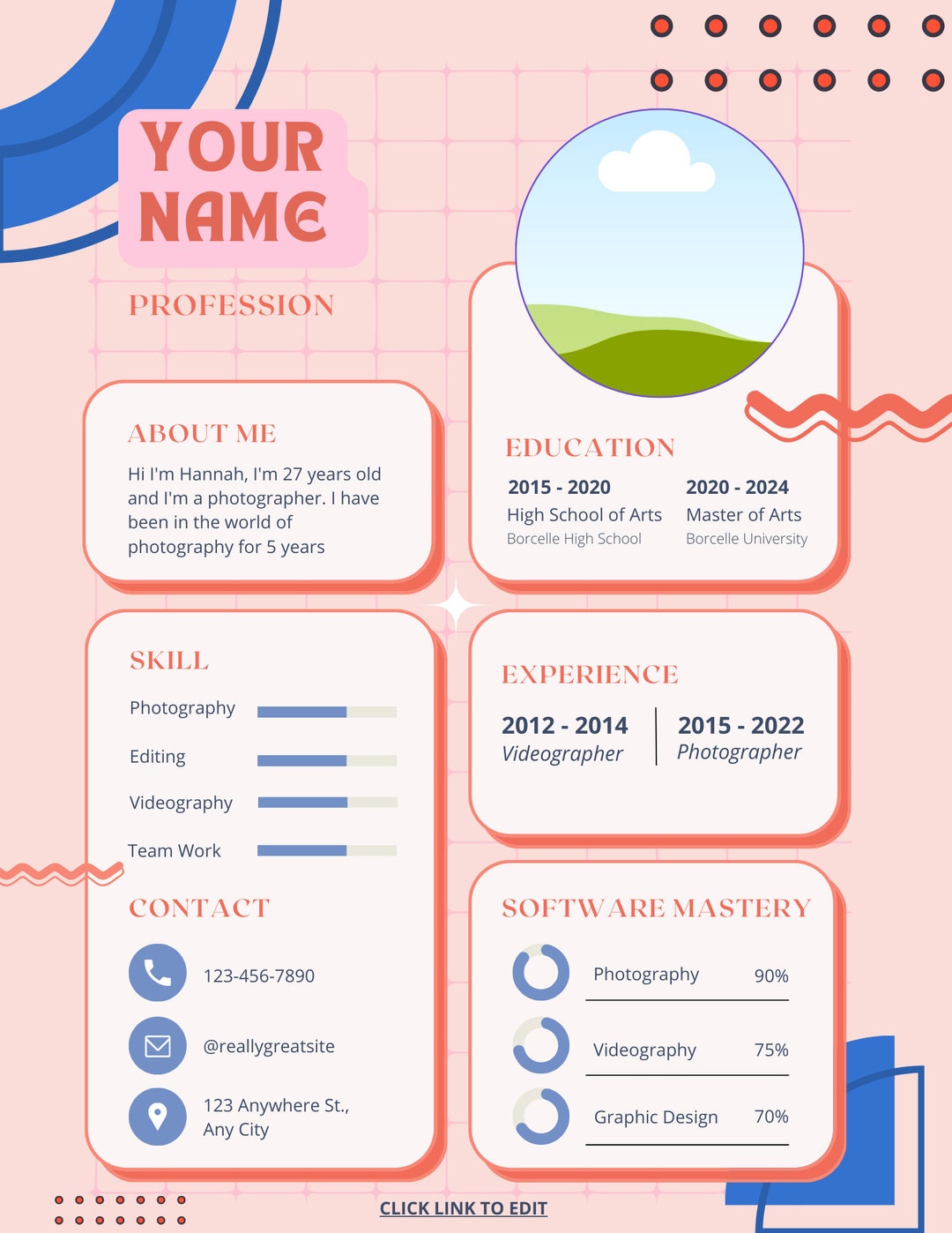 Trendy Resume Template, Friendly Resume Instant Download, Modern CV ...