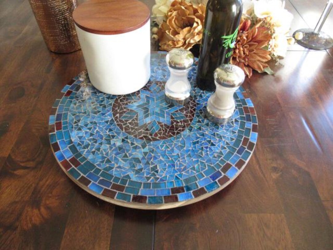 Colorful Stained Glass Mosaic Lazy Susan for Kitchen or Dining Table - Etsy