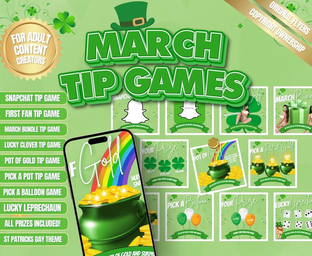 12 Onlyfans March Tip Game Templates, St. Patricks Day Tip Games ...