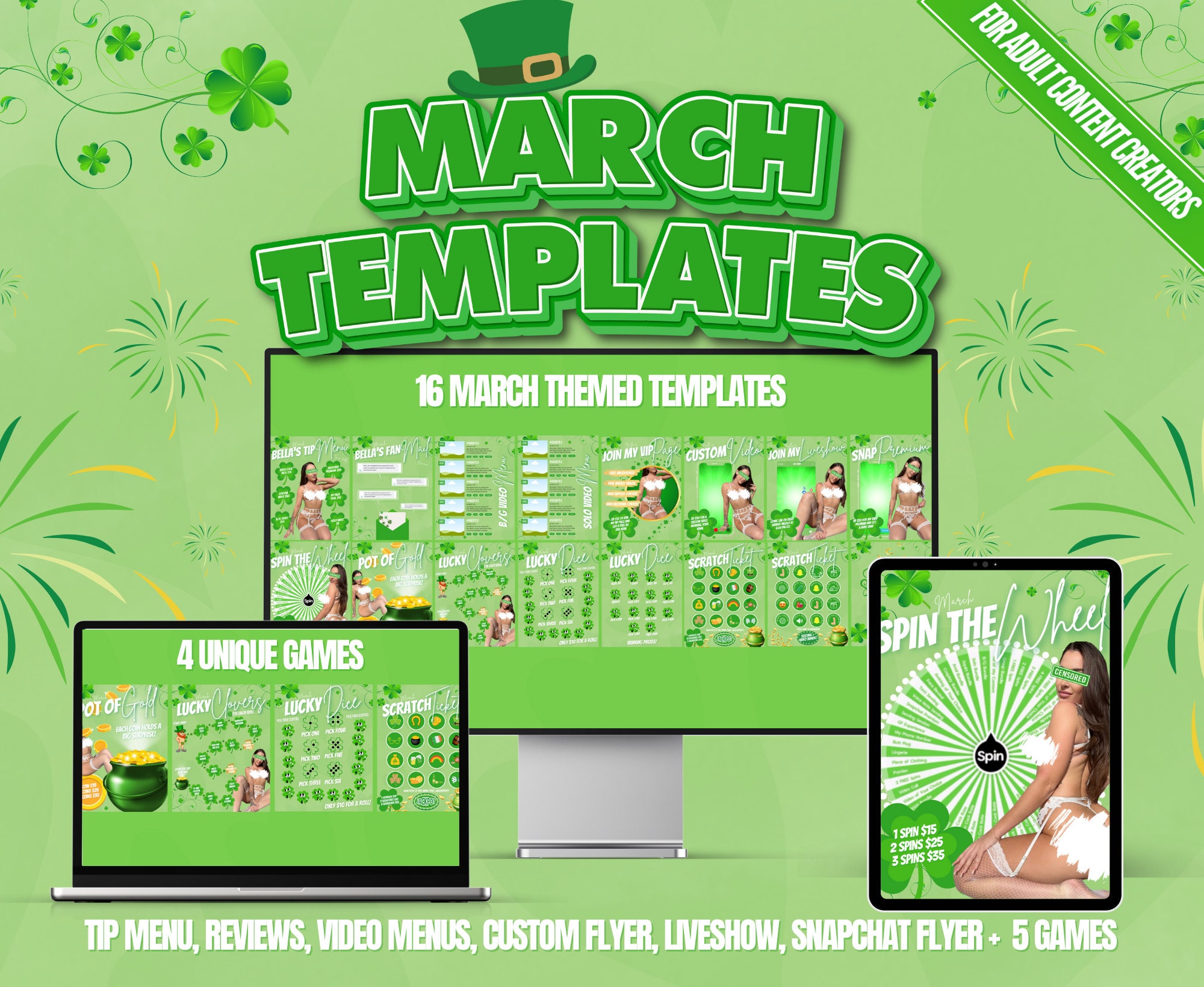 16 Onlyfans March Themed Templates, St. Patrick's Day Templates, Tip ...