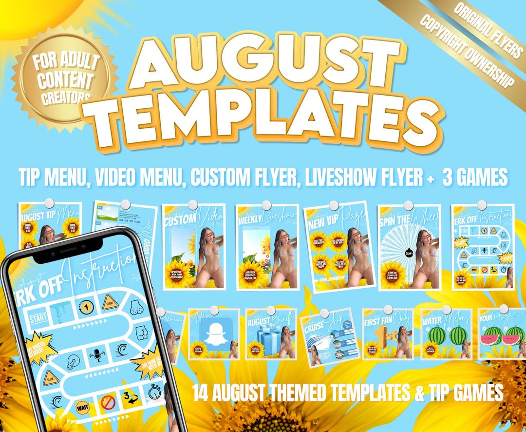 14 Only Fans August Templates, Tip Games, Tip Menu, Video Menu, VIP ...