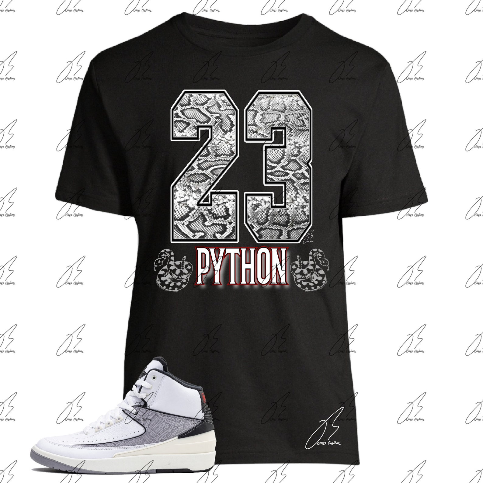 Shirt to Match Air Jordan Retro 2 Python White,23 Graphic Tee,best Gift ...