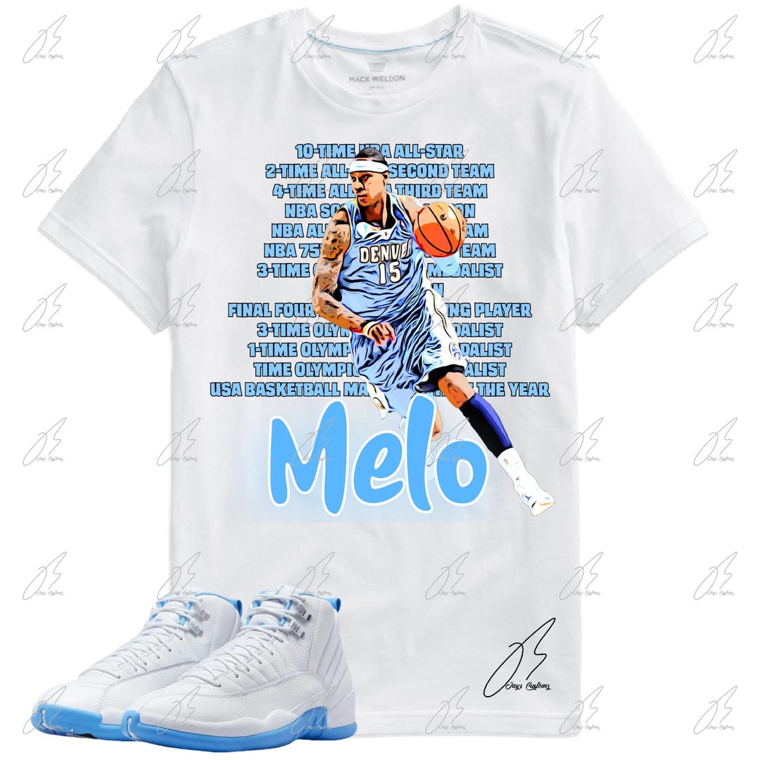 Shirt to Match Jordan 12 Melo/blue, Graphic Tee,best Gift,birthday ...