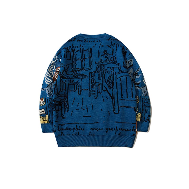 Vincent Van Gogh Inspired Oversized Y2K Knit Sweater Cozy - Etsy