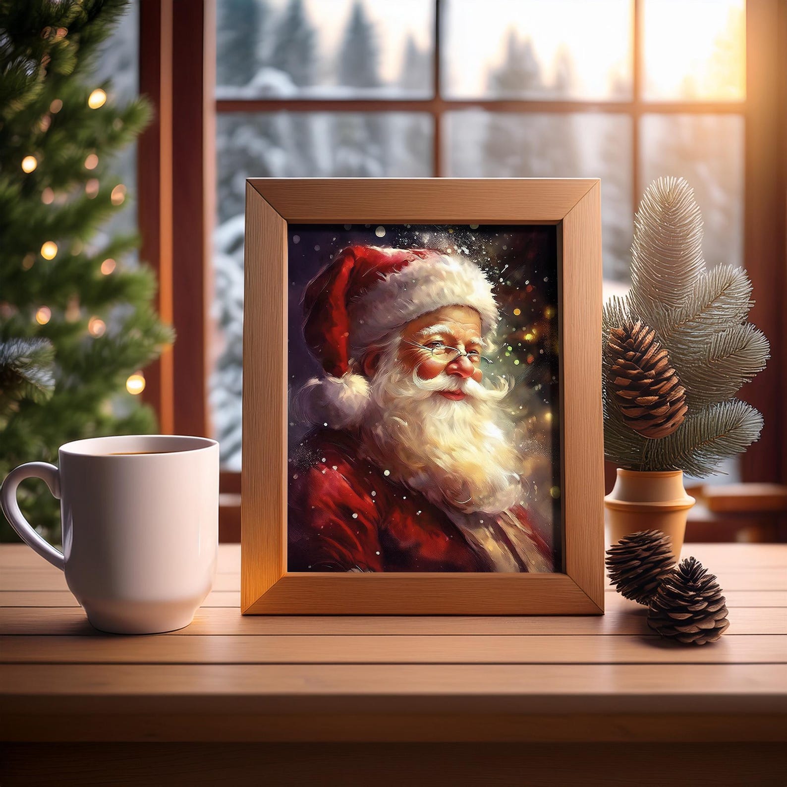 Vintage Santa Claus Portrait – Festive Christmas Wall Art (digital ...