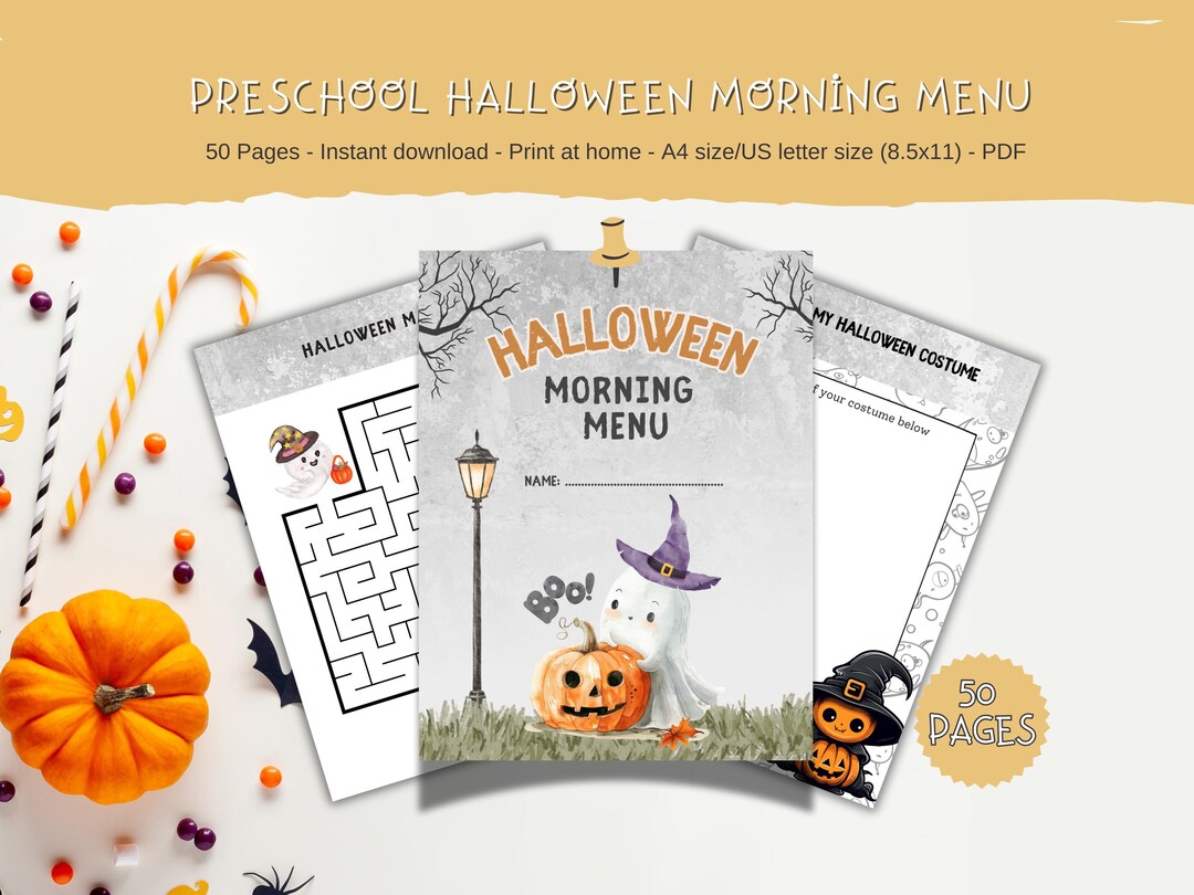 Preschool Morning Menu Printable Halloween Preschool Worksheets ...
