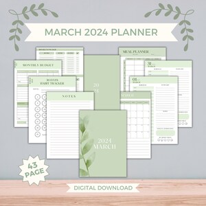 Printable March 2024 Monthly and Daily Planner Pages March 2024 ...