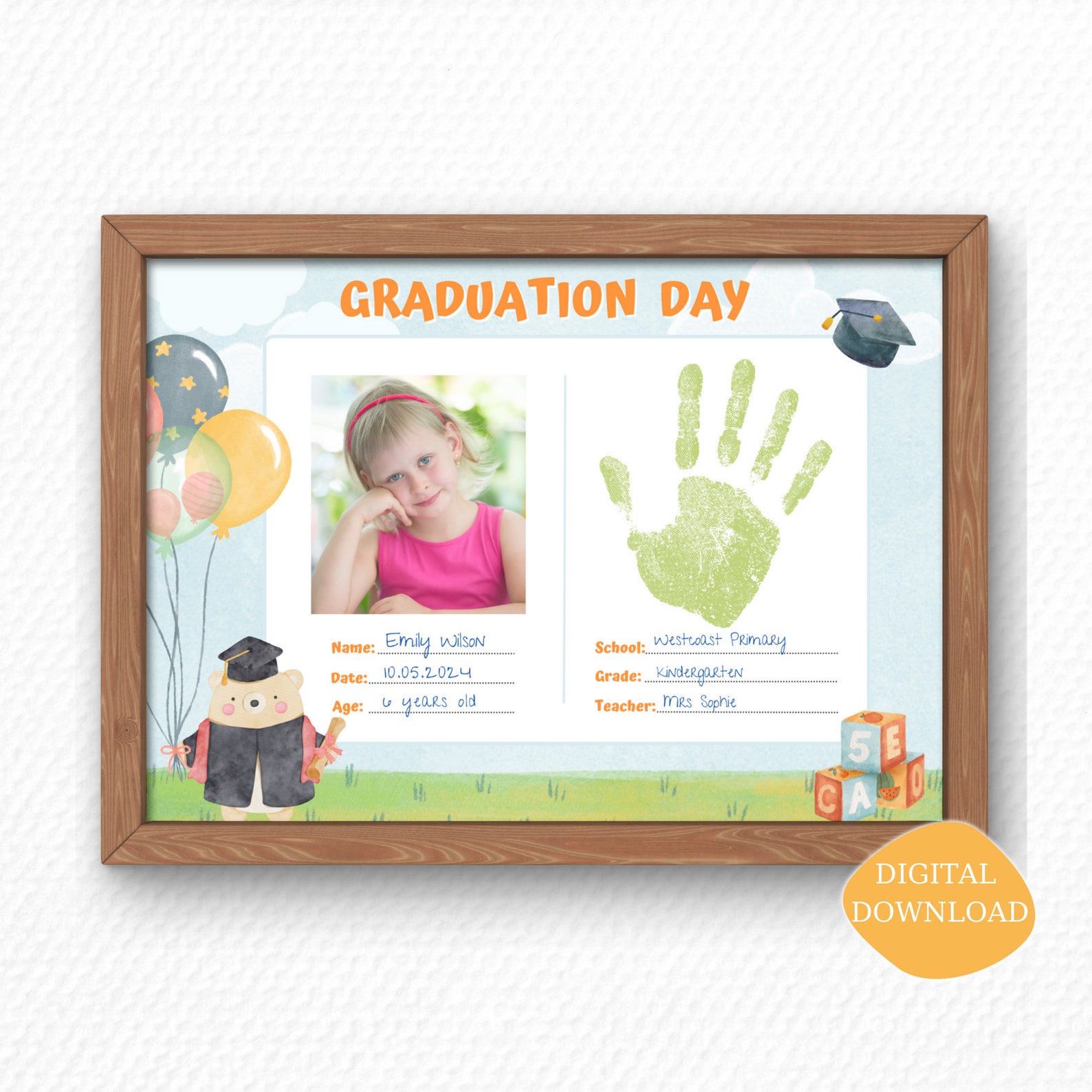 Preschool Graduation Handprint Art Preschool Graduation Diploma Last ...