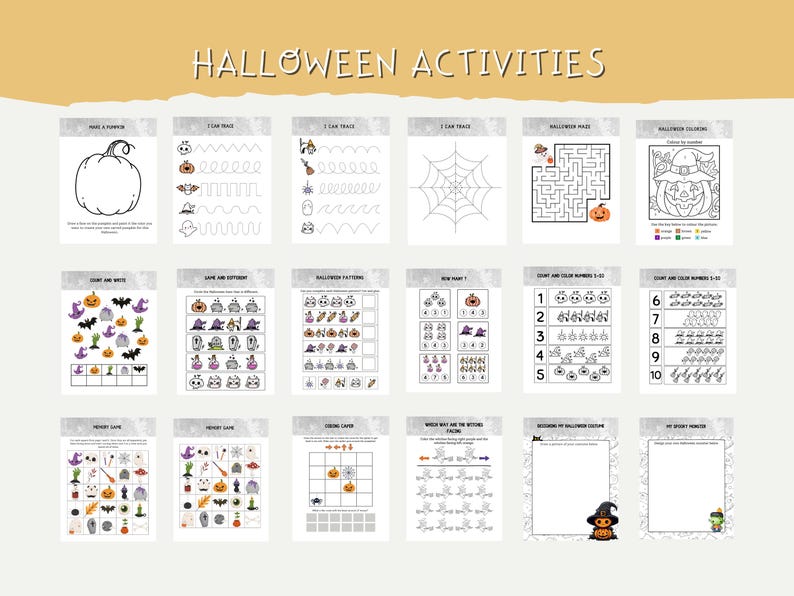 Preschool Morning Menu Printable Halloween Preschool Worksheets ...