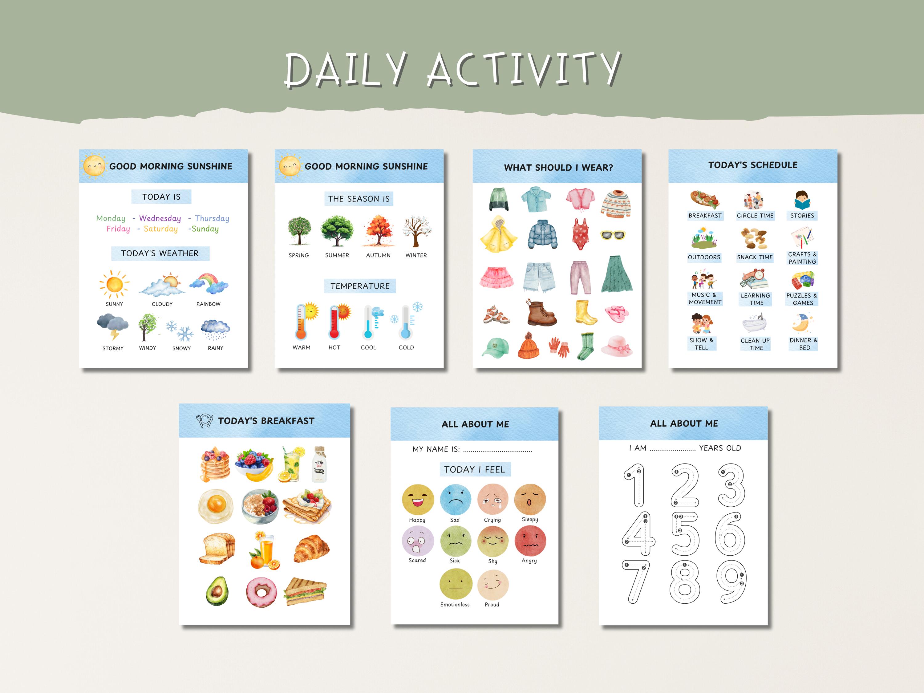 Preschool Morning Menu Printable Homeschool Preschool Worksheets ...