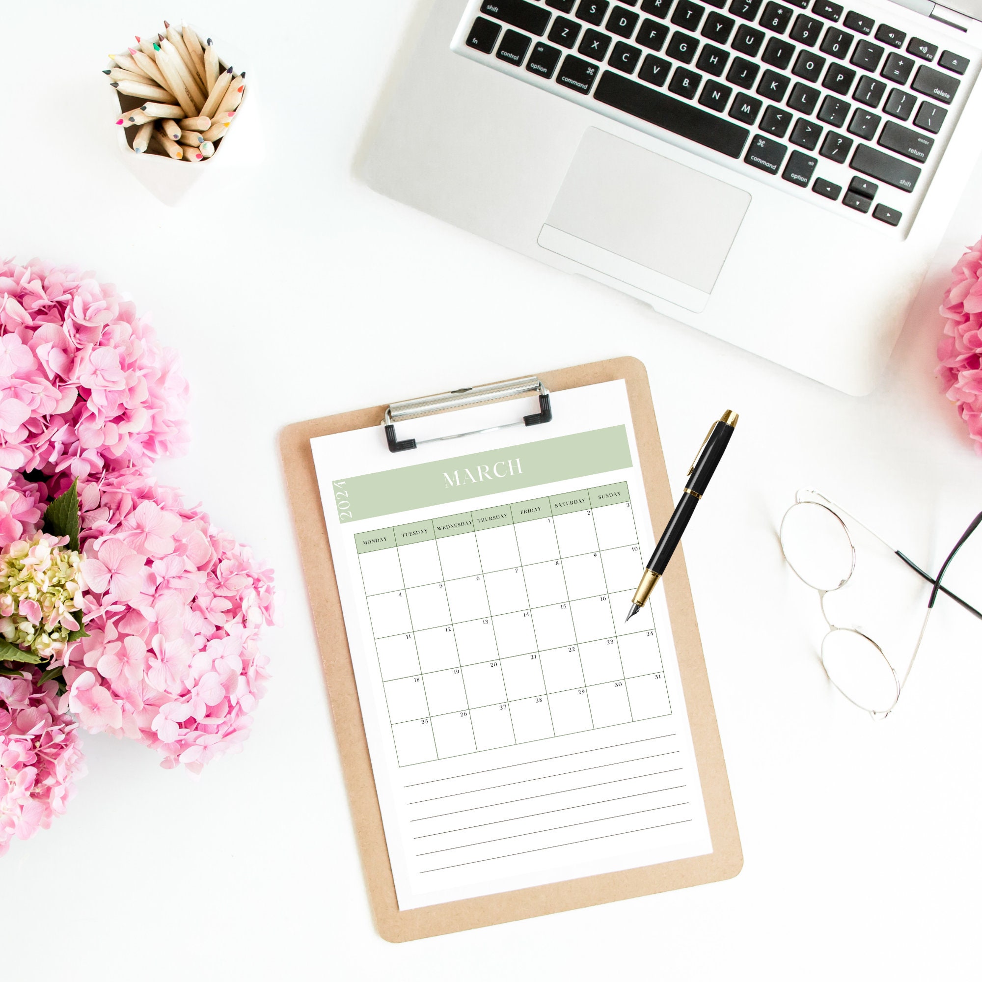 Printable March 2024 Monthly and Daily Planner Pages March 2024 ...