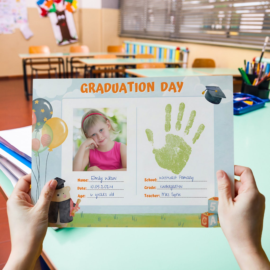 Preschool Graduation Handprint Art Preschool Graduation Diploma Last ...