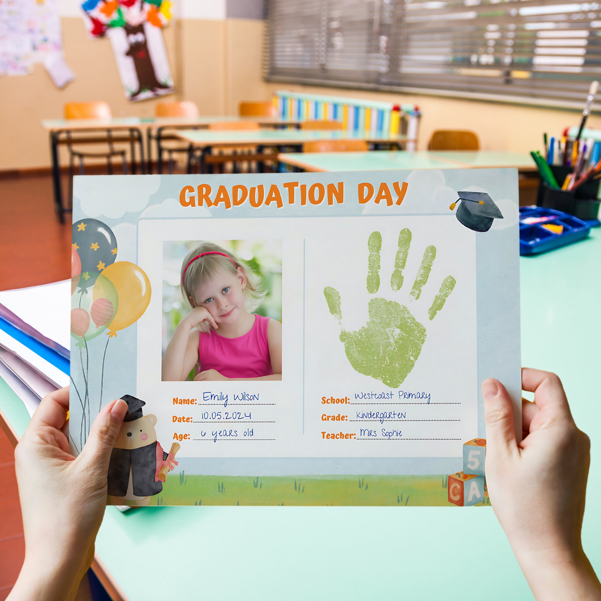 Preschool Graduation Handprint Art Preschool Graduation Diploma Last ...