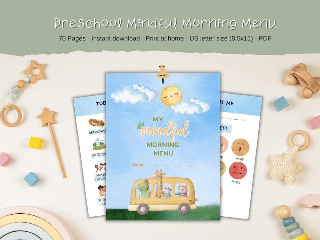 Preschool Morning Menu Printable Homeschool Preschool Worksheets ...