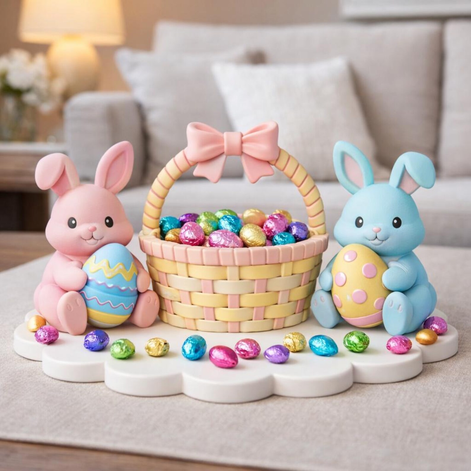 3D Print Easter Bunny & Basket STL File | Home Decor - Etsy