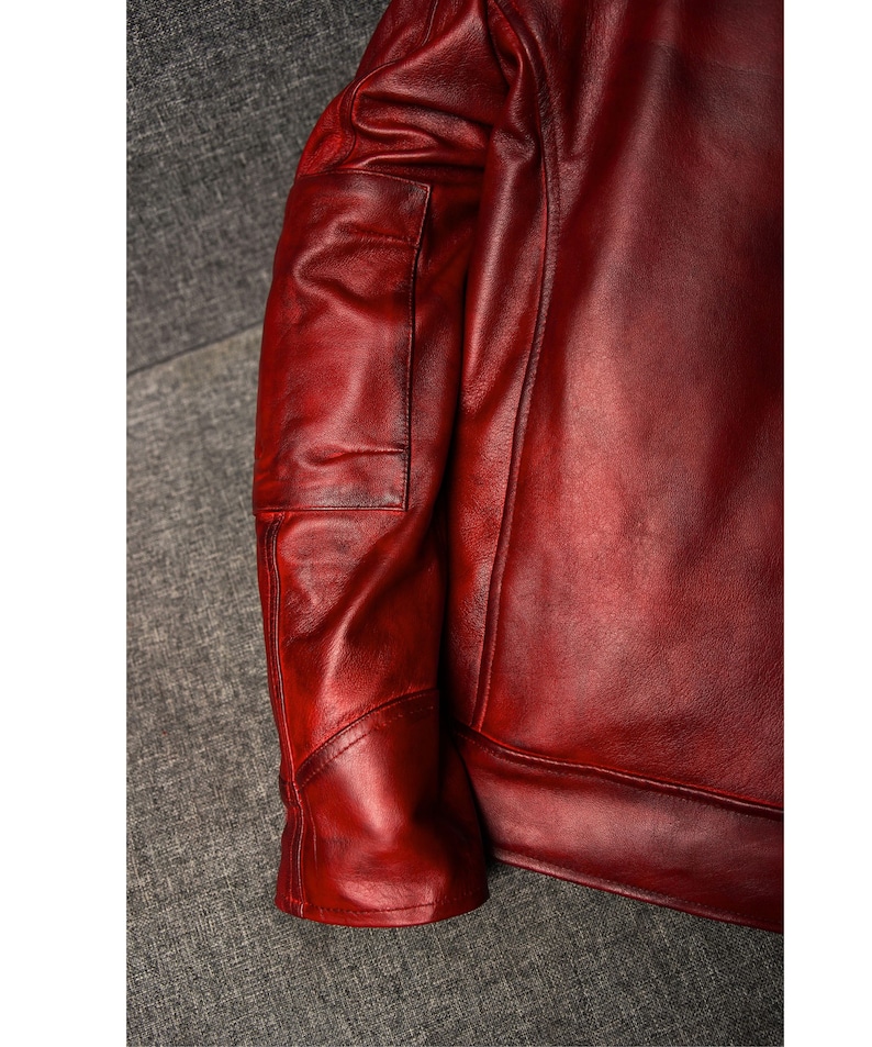 Men's Handmade Vintage Style Burgundy Red Leather Jacket | Men ...