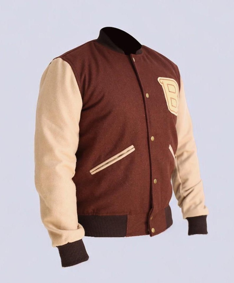 Men's Hotline Miami Flight Brown Varsity Bomber Jacket | Men Handmade ...