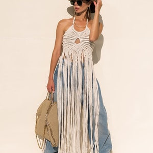 Macrame Dress, Macrame Clothing, Beach Rave Dress,resort Wear ...