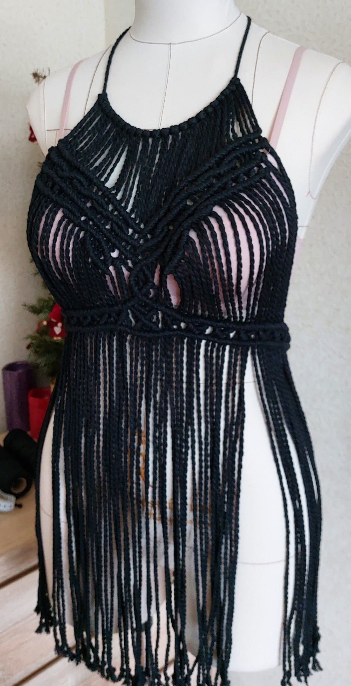 Top Macrame, Macrame Summer Outfits, Beach Bra, Swimsuit Coverup ...