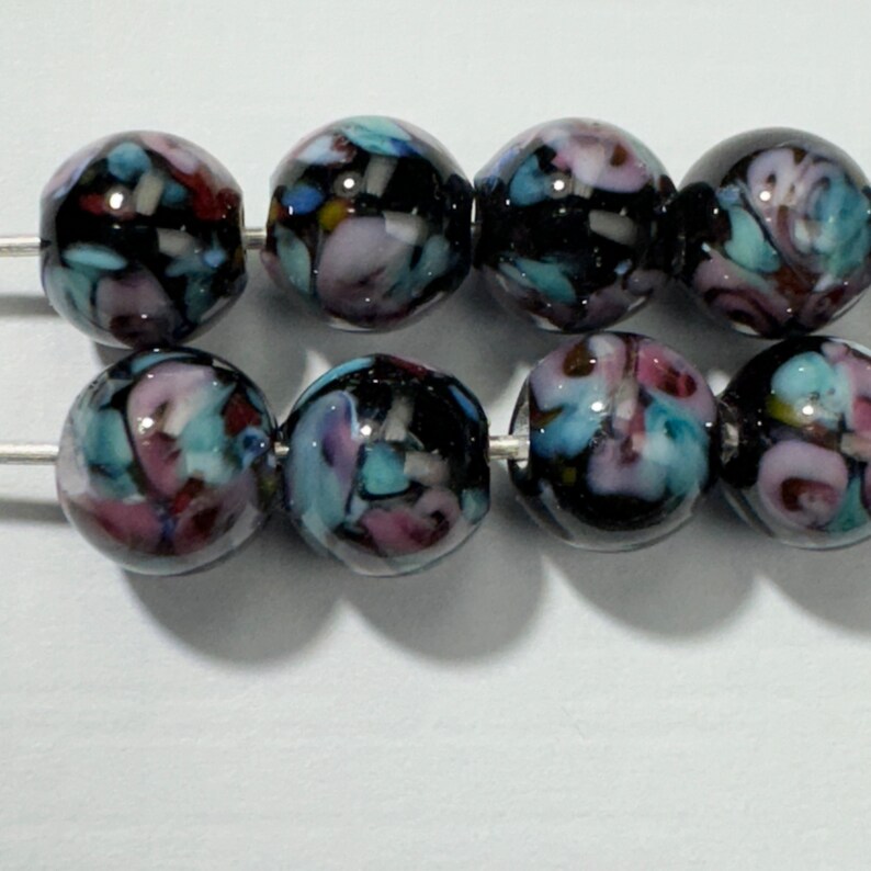 Floral Round Lampwork Beads Made in Czech Republic 6mm - Etsy