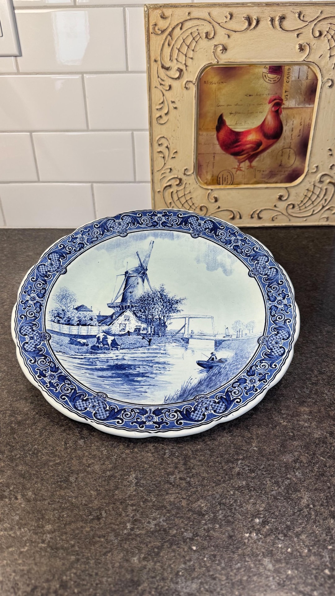 Large Antique Round Wall Plate Royal Sphinx Maastricht P Regout, Delft ...