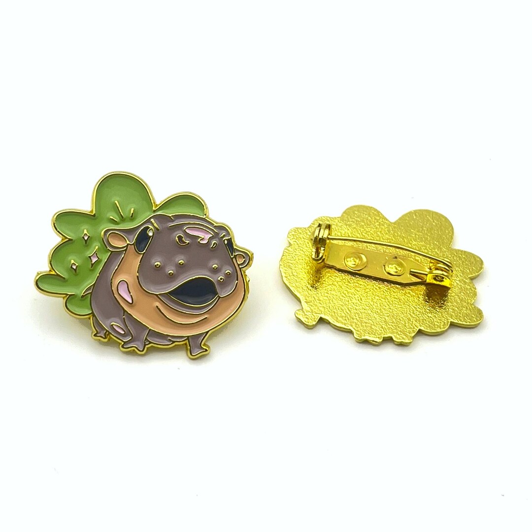 Moo Deng Cute Enamel Pin - Etsy