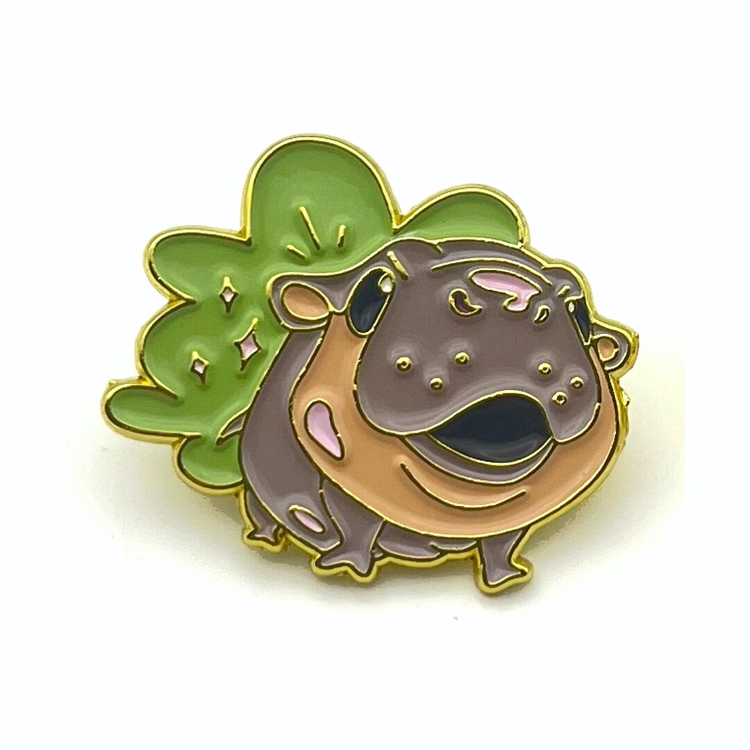 Pair of Moo Deng Cute Enamel Pins 2 Pieces - Etsy