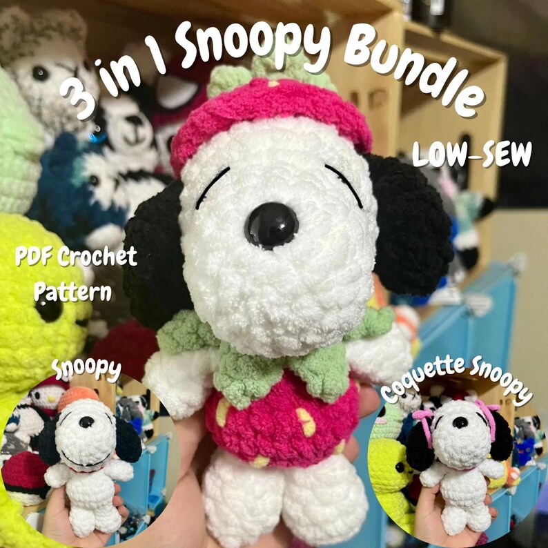 Snoop Dawg Amigurumi Crochet Pattern Bundle: Regular, Strawberry ...