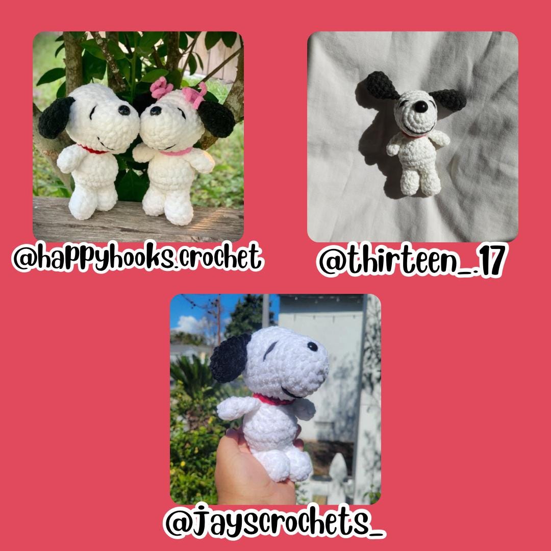 Snoopy Crochet Pattern: Low Sew, Beginner Friendly (PDF Pattern) - Etsy