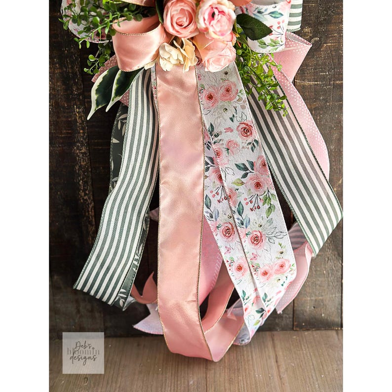 Pink and Green Large Bow for Wreath, Door Hanger or Party Decor - Etsy