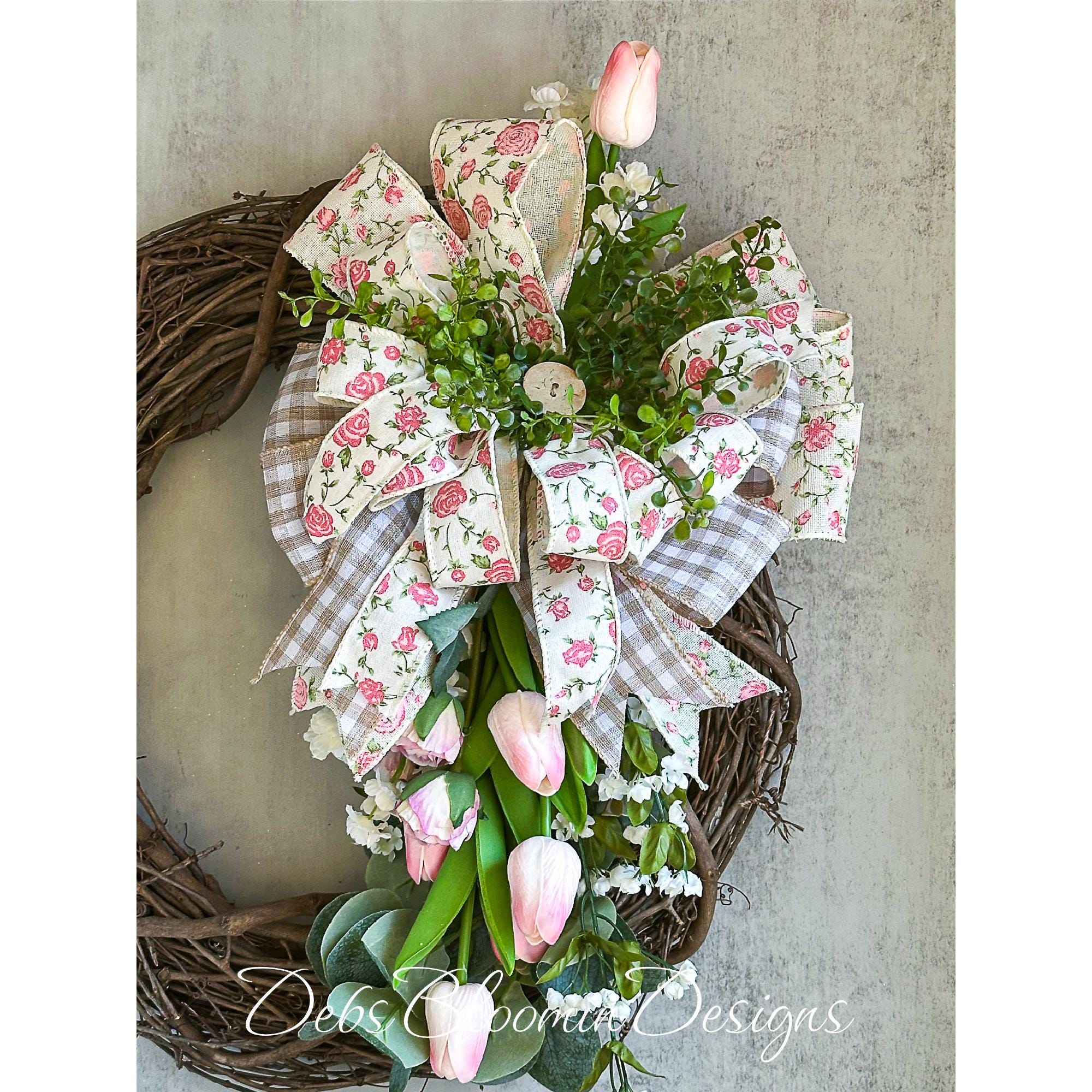 Spring Tulip Mini Swag, Wreath Swag, Lantern Swag, Mini Swag for Spring ...
