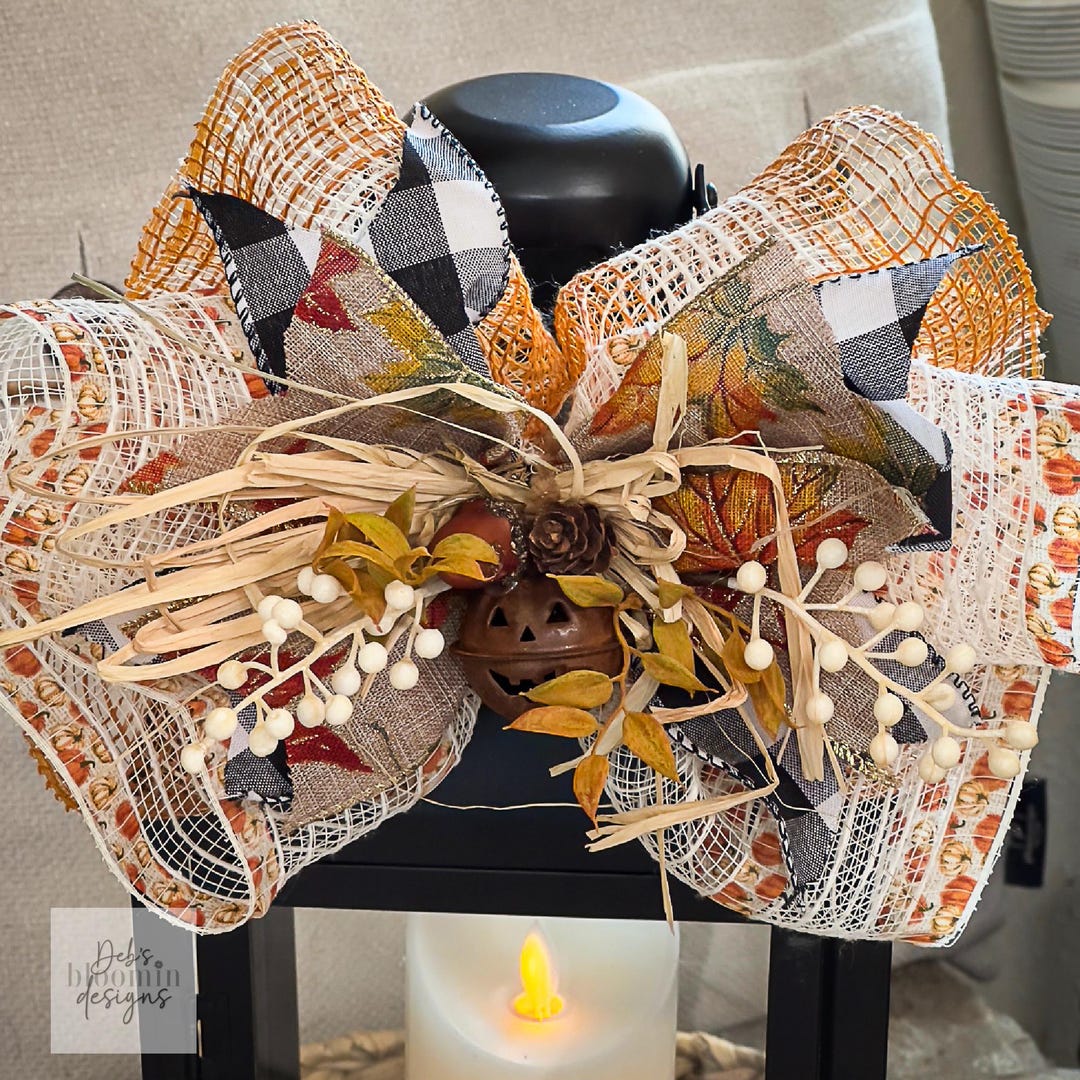 Pumpkin Bell Wreath Bow: Fall Farmhouse Decor - Etsy