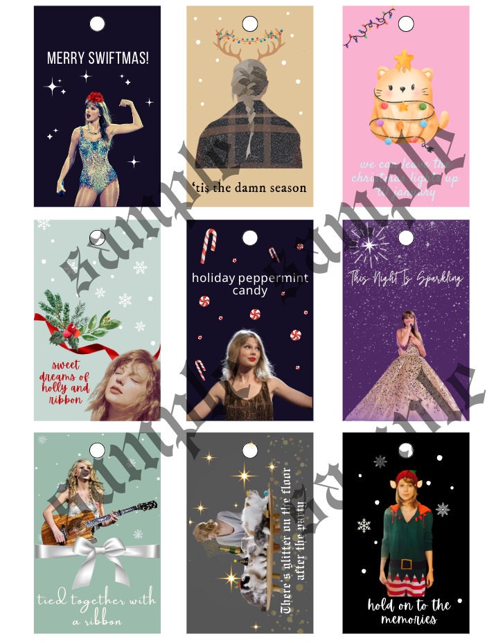 Taylor Printable Christmas Gift Tags Instant Download Swiftie Gift Tag ...