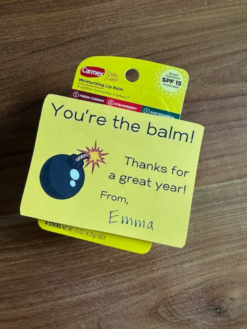 Printable Teacher Gift Tag | Lip Balm Pun | Instant Download Teacher ...