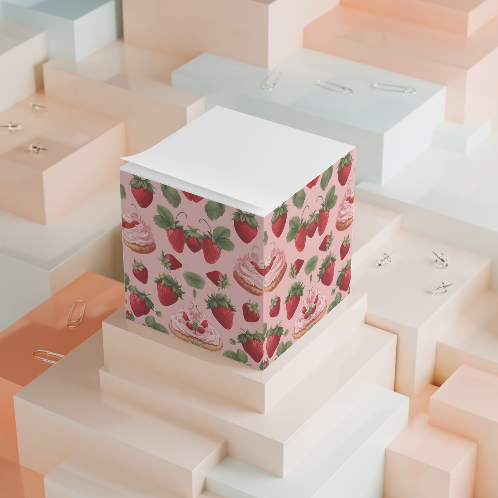 Strawberryshortcake Note Cube Strawberry Sticky Notes Strawberry ...