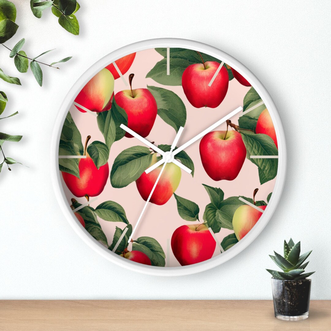 Vintage Apple Wall Clock | Wallclock Gifte Retro Fruit Homedecor ...
