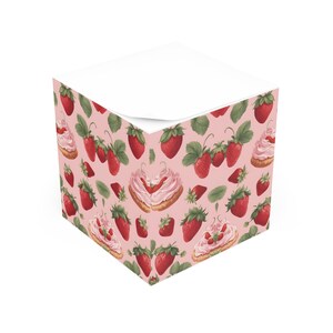 Strawberryshortcake Note Cube Strawberry Sticky Notes Strawberry ...