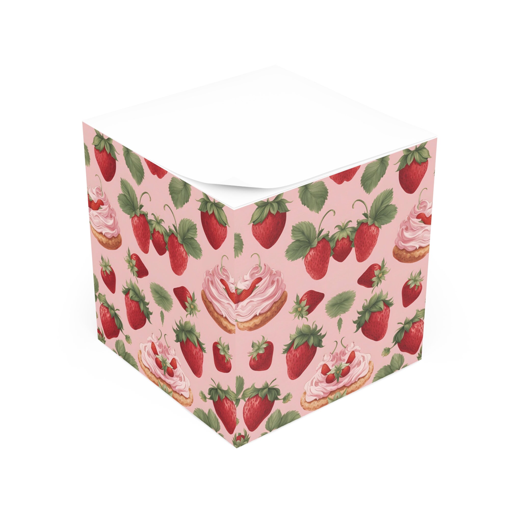 Strawberryshortcake Note Cube Strawberry Sticky Notes Strawberry ...
