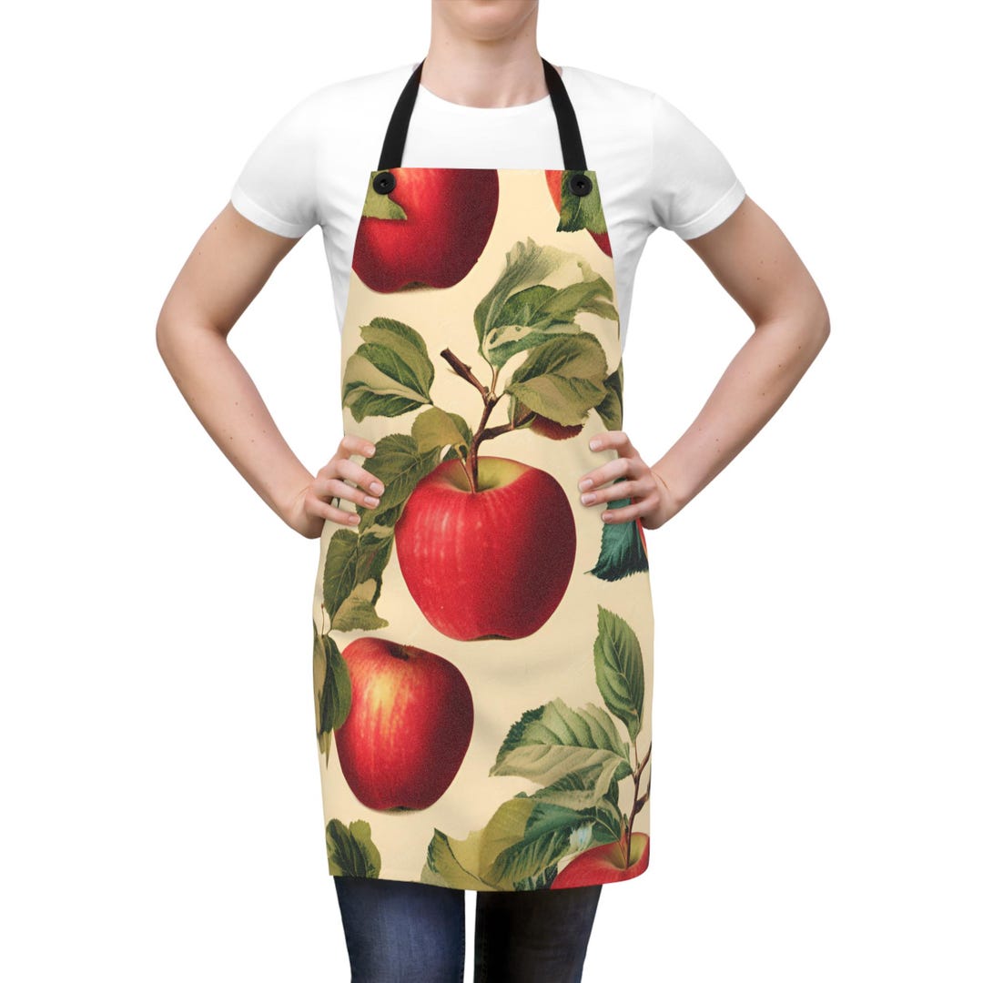 Kitchen Apron Vintage Red Apple Apron Autumn Fruit Kitchen Apron for ...