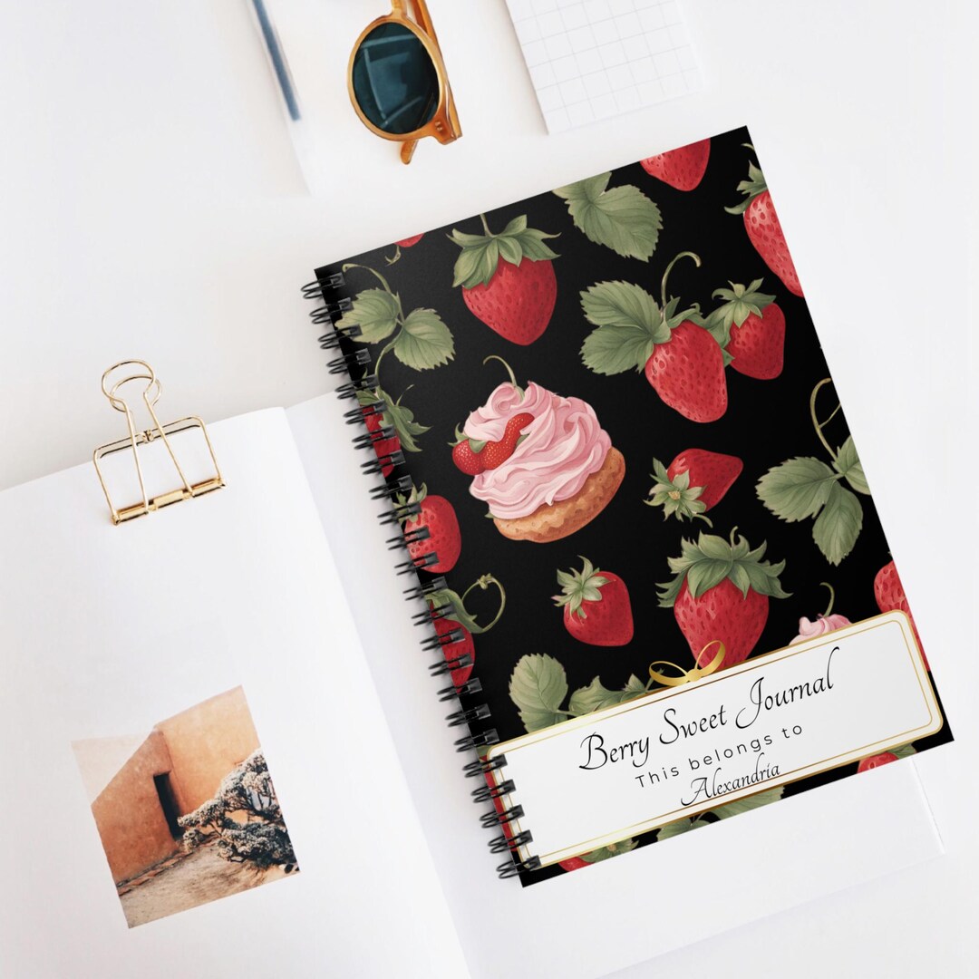 Personalized Strawberry Shortcake Spiral Notebook - Ruled Line Journal ...