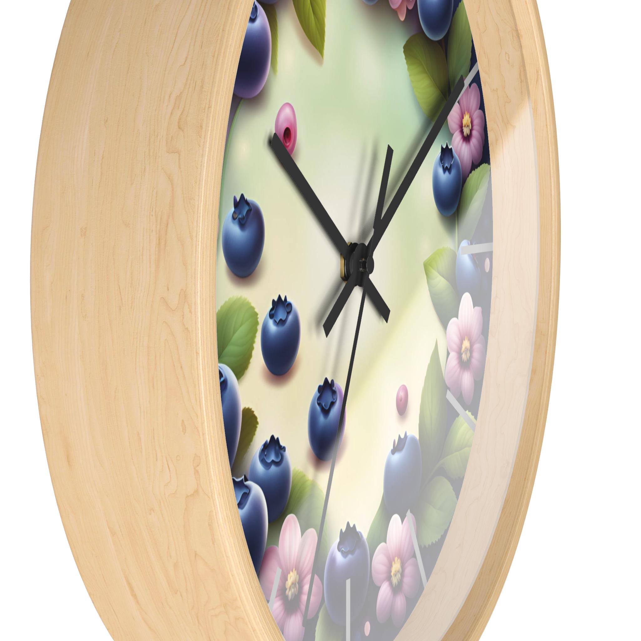 Blueberry Wall Clock, Nature Lover Home Decor, Kitchen Clock, Floral ...