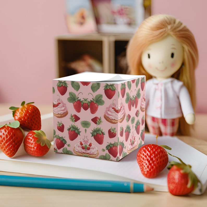 Strawberryshortcake Note Cube Strawberry Sticky Notes Strawberry ...