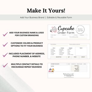 Cupcake Order Form Template | Printable Bakery Order Sheet | Editable ...