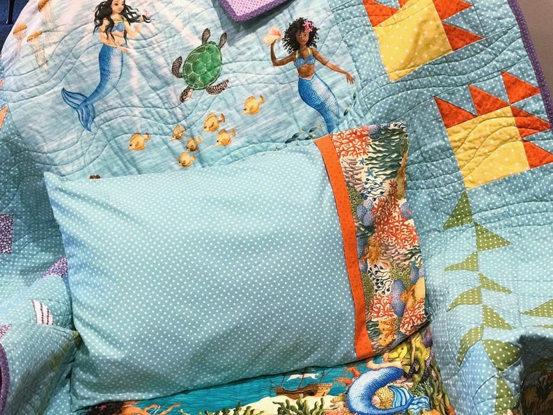 Once Upon a Mermaid Panel and Pieced Quilt - Etsy