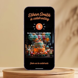 3D Pixar-style Birthday Cake & Balloons Invitations - Etsy