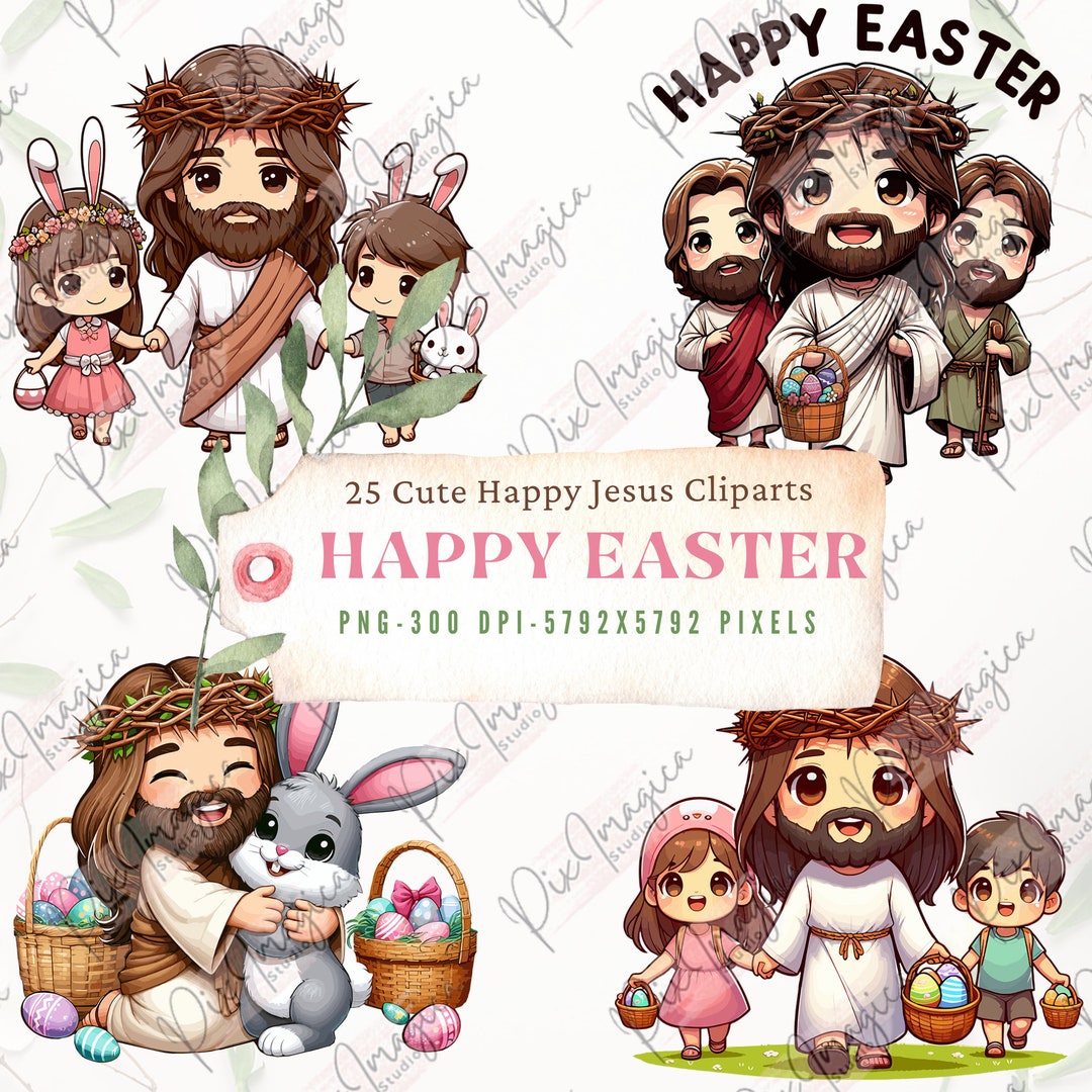 Easter Jesus Clipart Transparent PNG, Cute Sweet Happy Chibi Jesus Egg ...