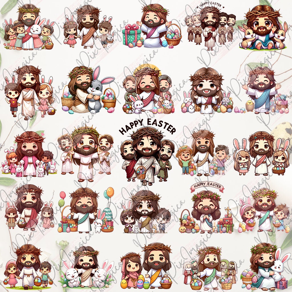 Easter Jesus Clipart Transparent PNG, Cute Sweet Happy Chibi Jesus Egg ...